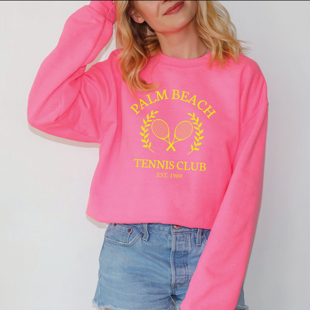 Neon Personalized Tennis Club Sweatshirt - Custom City Tennis Pullover ...