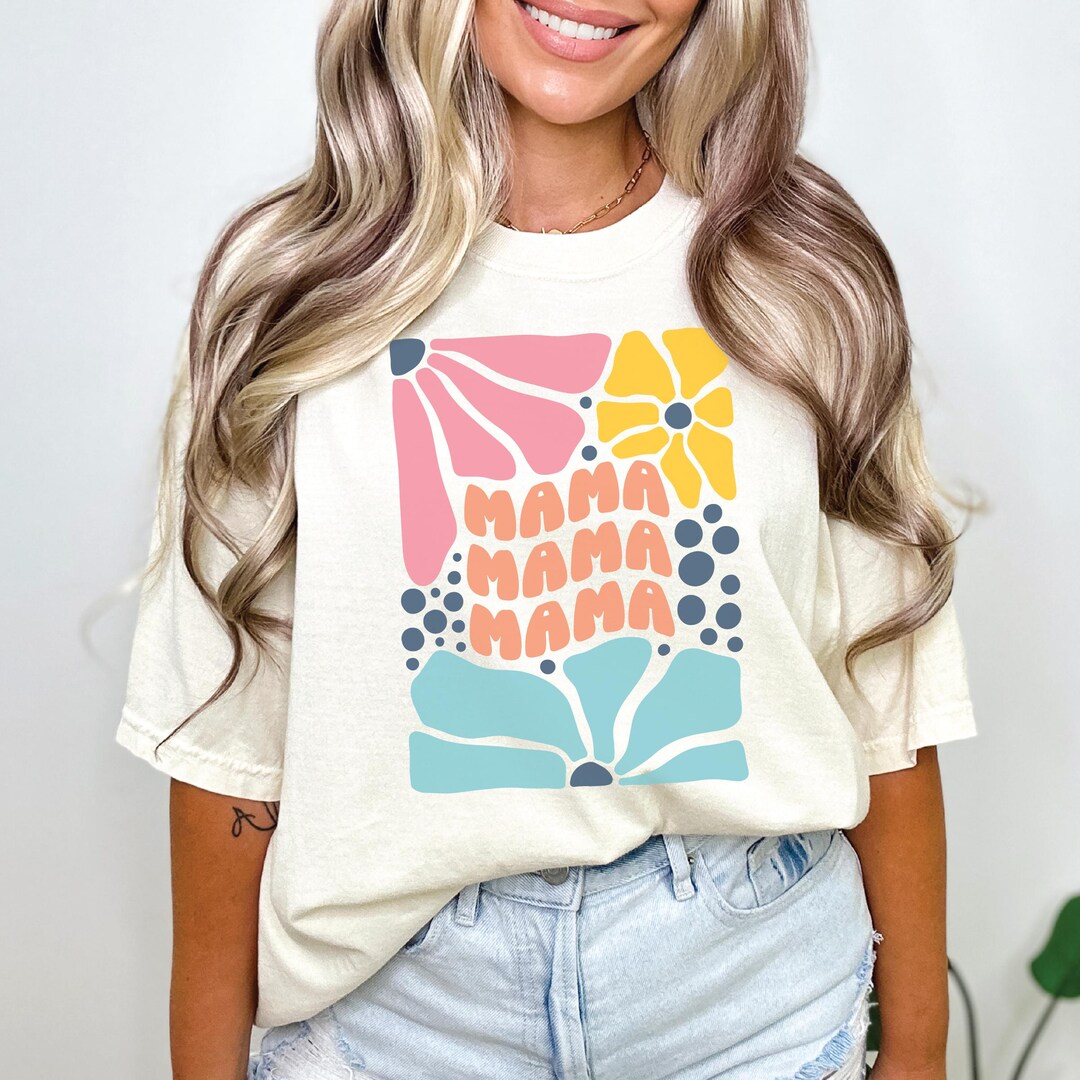Floral Mama T-shirt, Mama Flower Graphic Tee, Shirt for Mom, Mother's ...