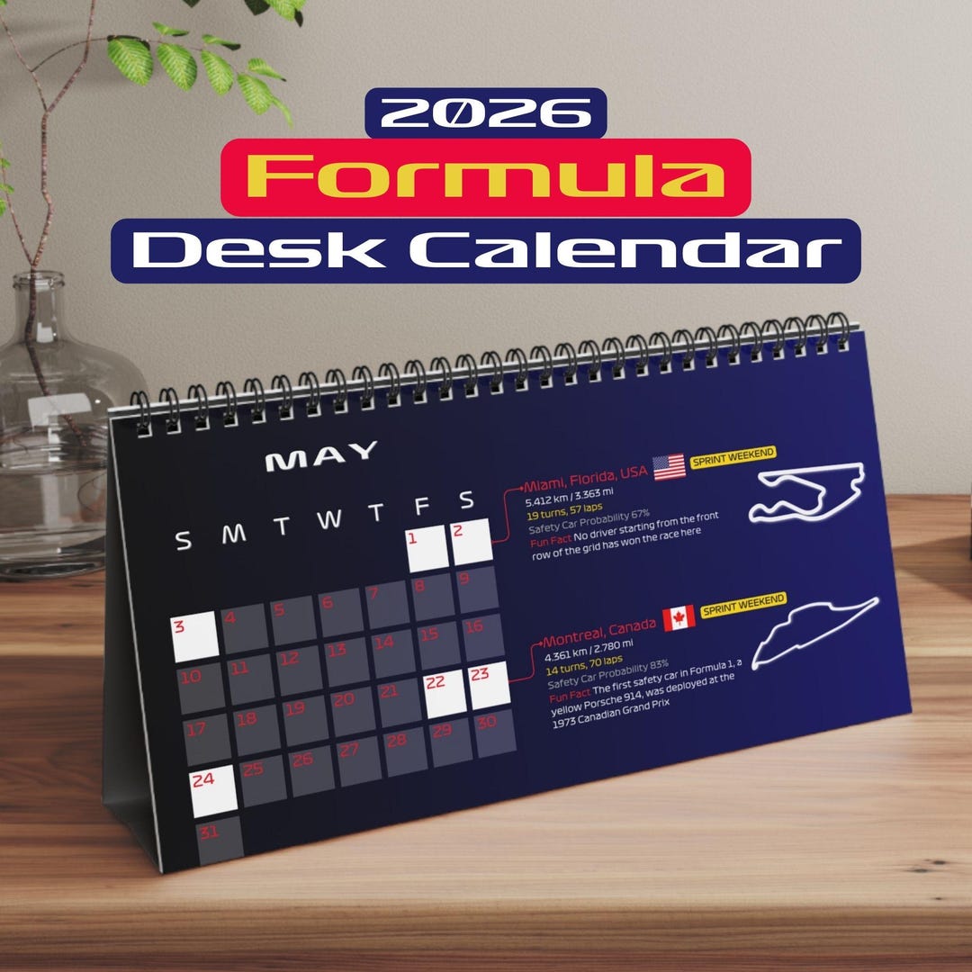 F1 Calendar Red Bull Formula 1 Calendar Formula 1 Desk Calendar for F1 ...