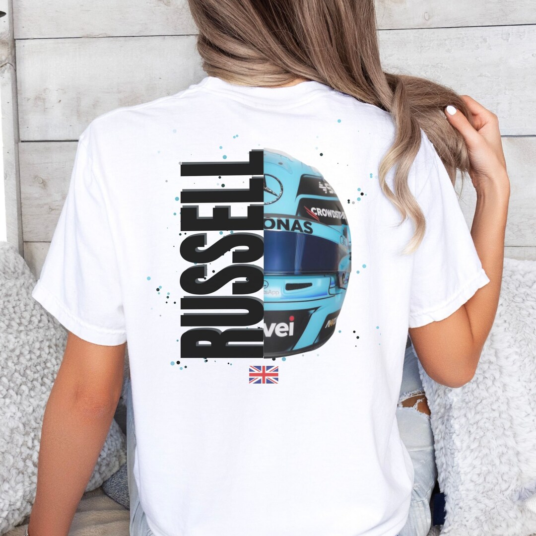 George Russell Shirt George Russell Tshirt With Russell Helmet and ...
