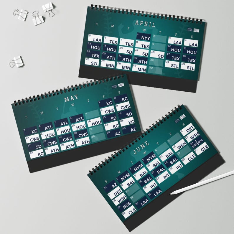 Seattle Baseball Calendar M's 2026 Schedule Seattle Baseball Gift - Etsy