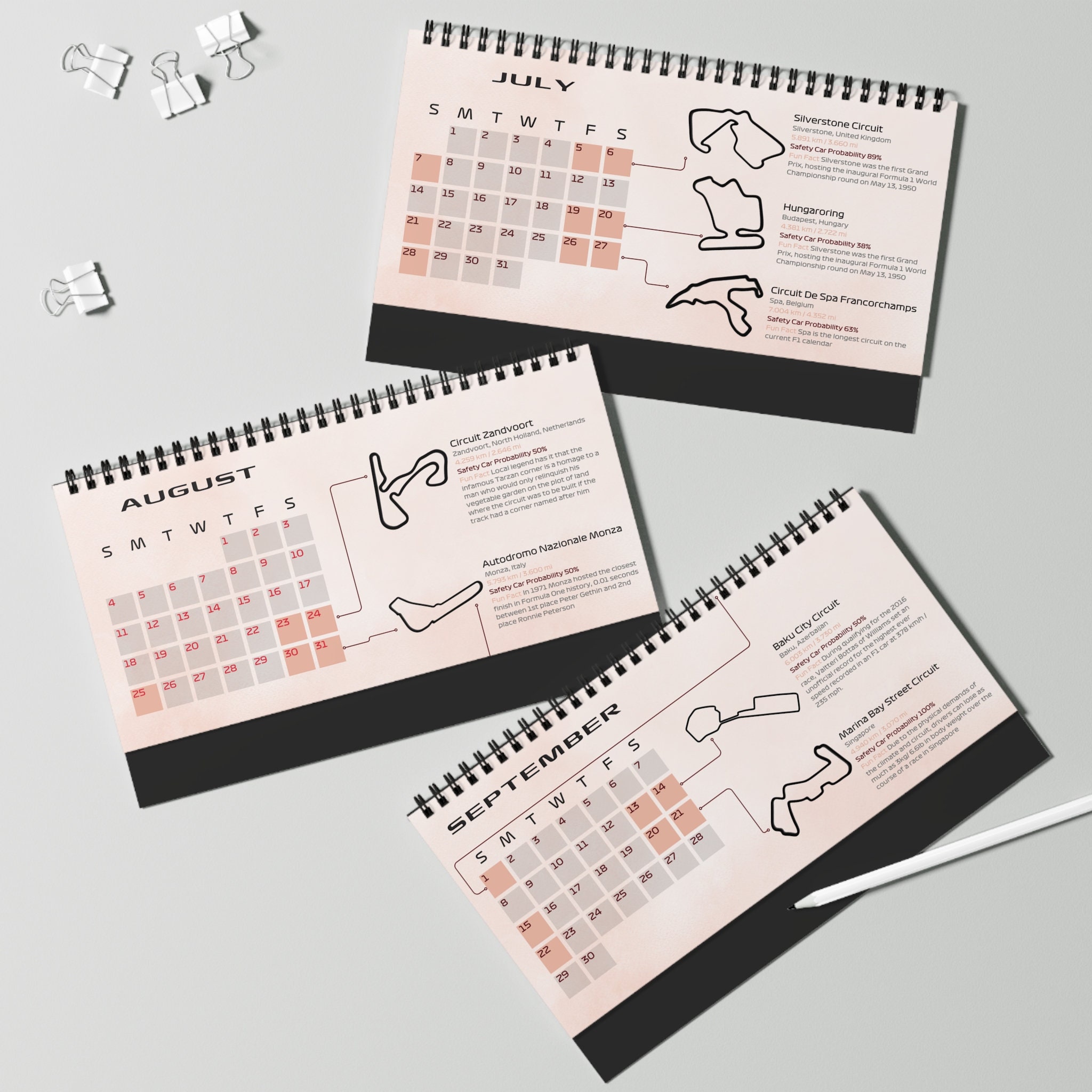 F1 Calendar Formula 1 Calendar Formula 1 Desk Calendar for F1 - Etsy ...