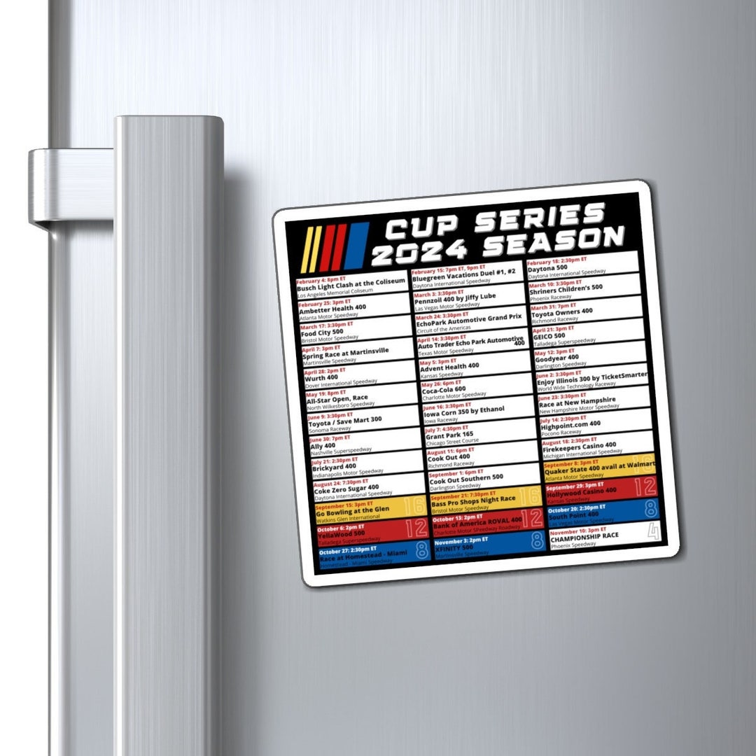 Nascar Calendar 2024 Nascar Magnet Nascar Gift Nascar 2024 Schedule ...
