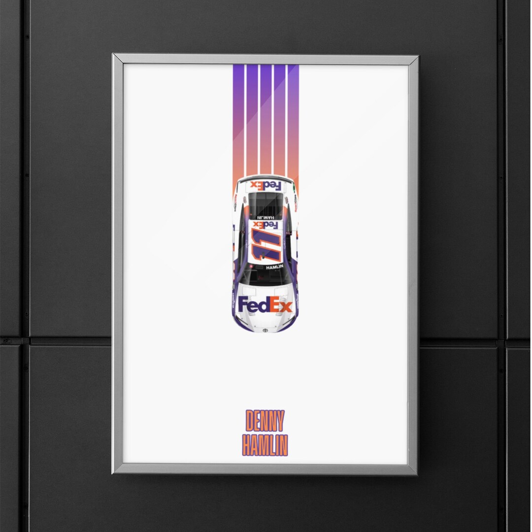 Nascar Poster Denny Hamlin Poster Nascar Decor for Nascar Fan Gift for ...