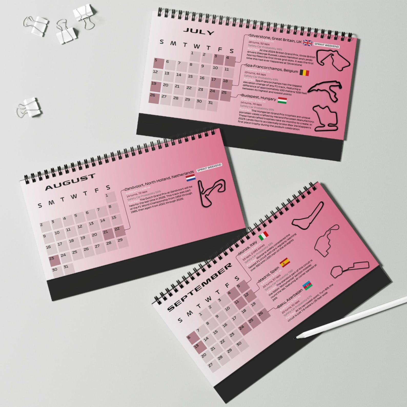 F1 Calendar Formula 1 Calendar Formula 1 Desk Calendar for F1 Fan 2026 ...