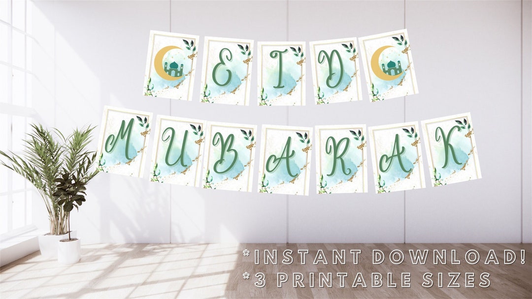 Eid Mubarak Printable Bunting Banner *INSTANT DIGITAL DOWNLOAD* - Etsy
