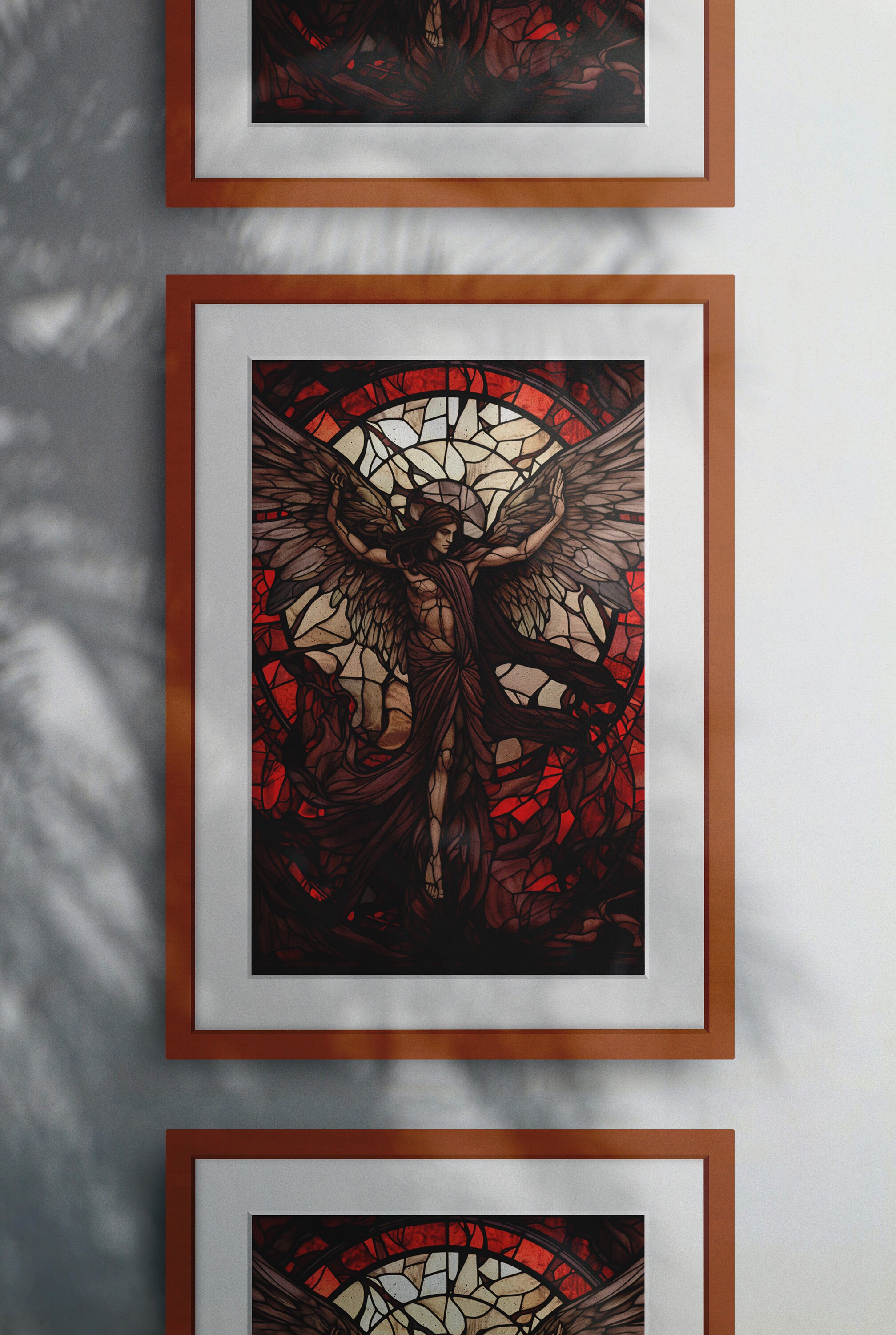 Majestic Stained Glass Style Lucifer Wall Art Print Printable Halloween ...