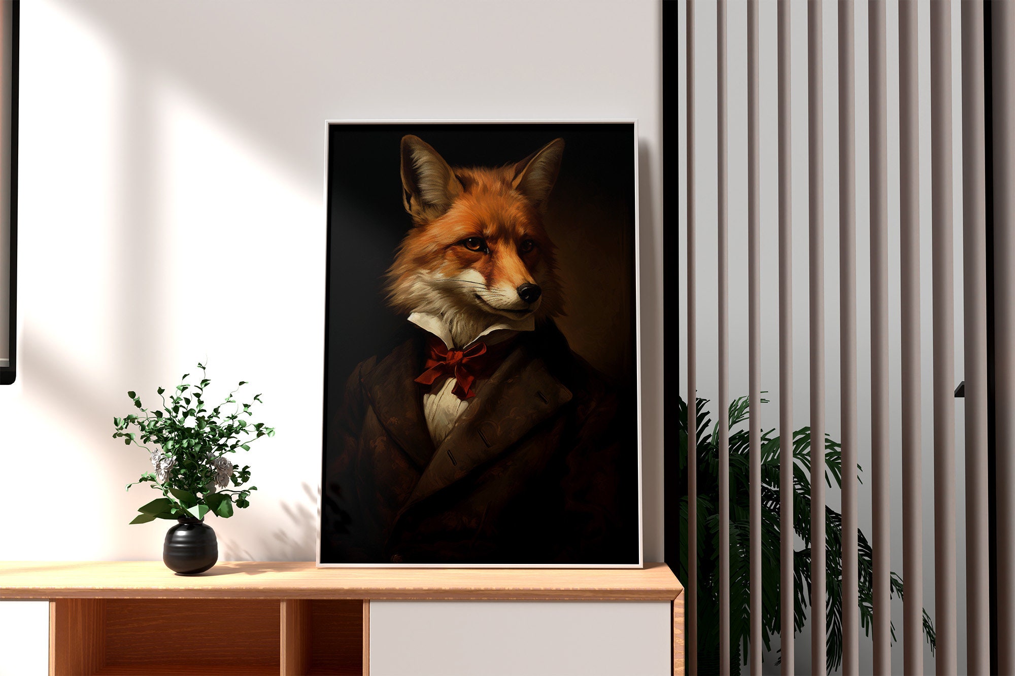 Dapper Fox | Vintage Portrait of Fox in Official Suit | Digital Wall ...