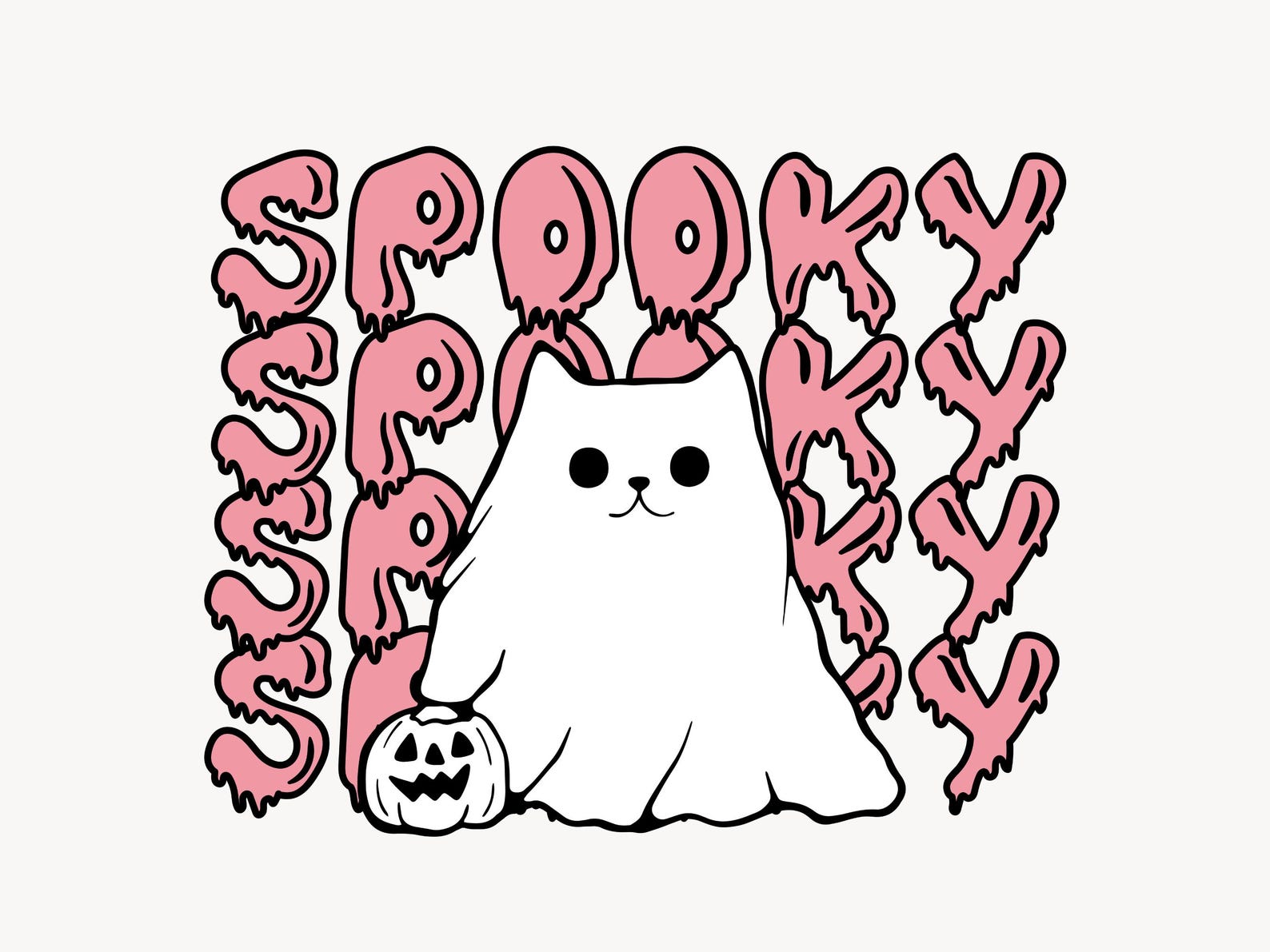 Spooky PNG, Retro Ghost Cat Halloween Png, Halloween Clipart, Halloween ...