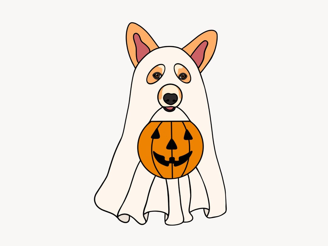 Corgi Ghost PNG, Halloween Dog Ghost Png, Halloween Clipart, Halloween ...