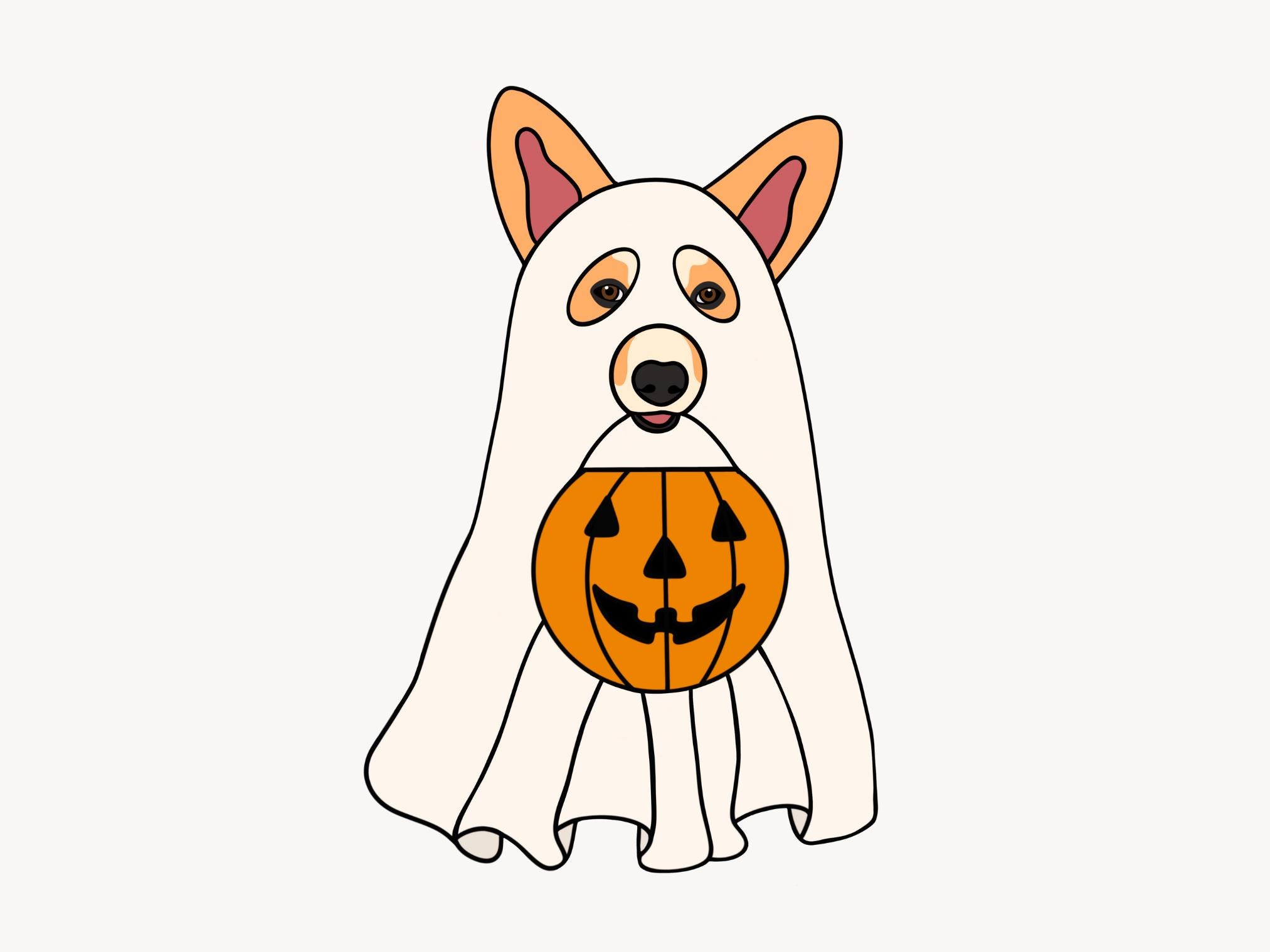 Corgi Ghost PNG, Halloween Dog Ghost Png, Halloween Clipart, Halloween ...