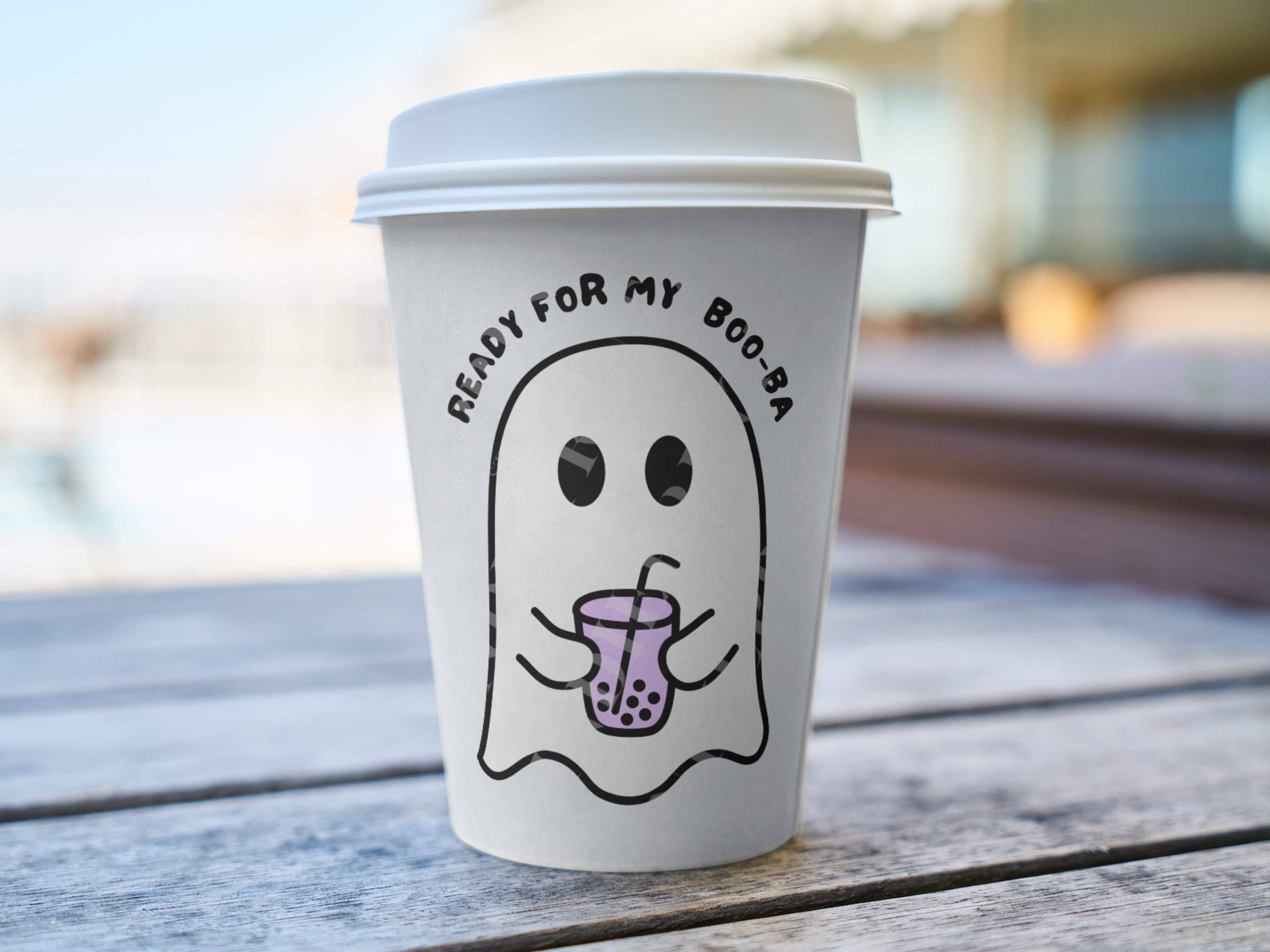 Boba Ghost PNG Halloween Ghost Png Halloween Clipart Retro - Etsy