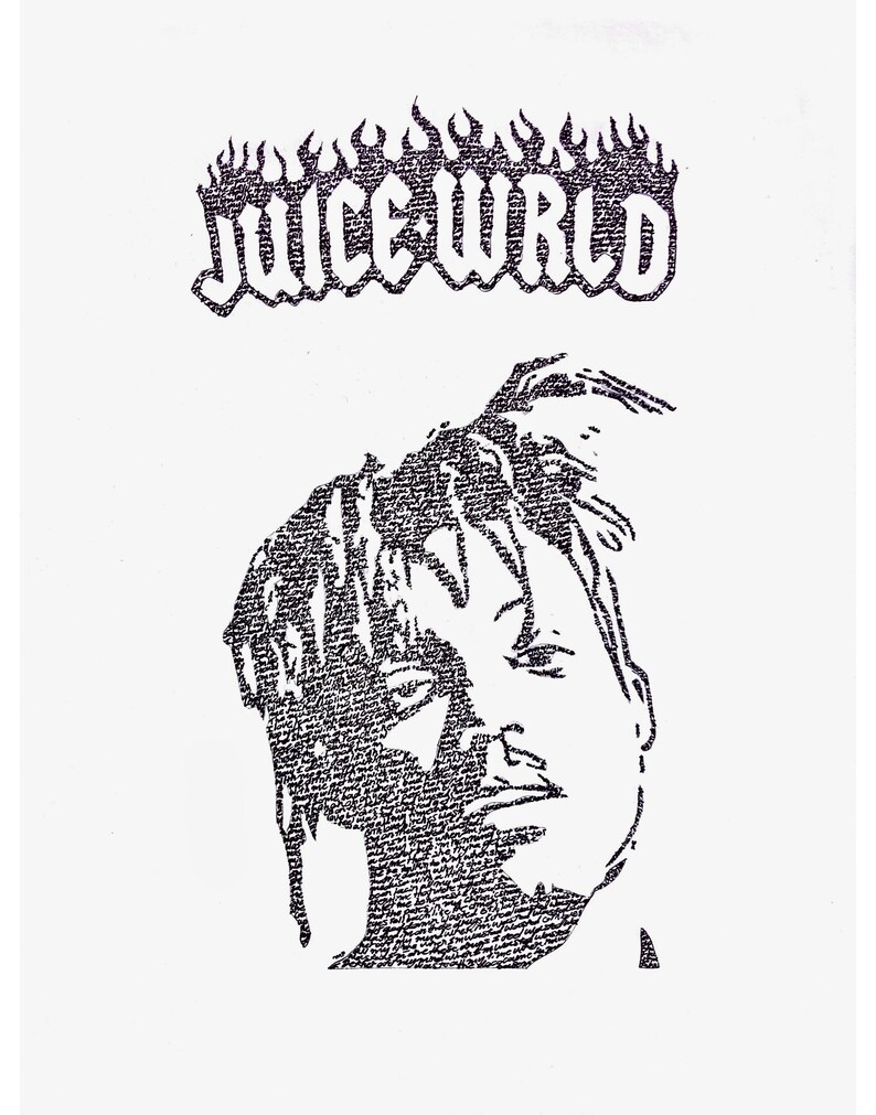 Juice WRLD Silhouette Digital Print Song Lyrics Inspired Art ...