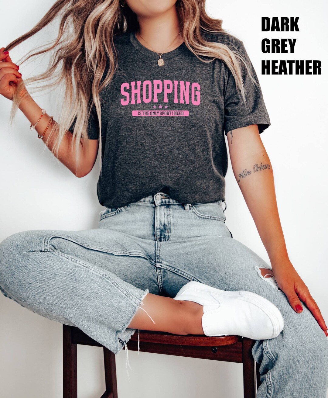 Shopping is the Only Sport I Need Shirt Pink Funny Girl T Shirt for Her ...