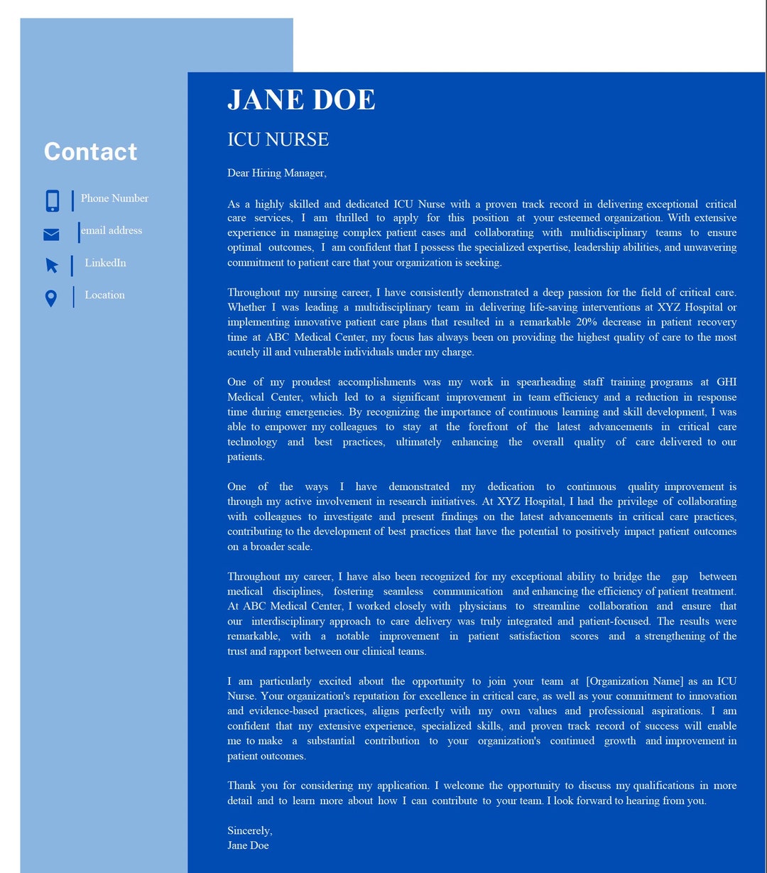 ICU Cover Letter - Etsy