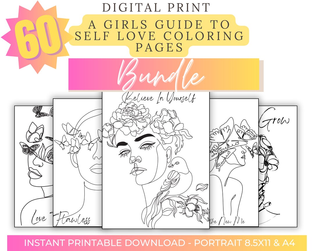 Self Love Coloring Pages, Minimalist Positive Affirmations Coloring ...