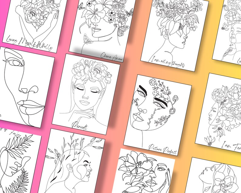 Self Love Coloring Pages, Minimalist Positive Affirmations Coloring ...