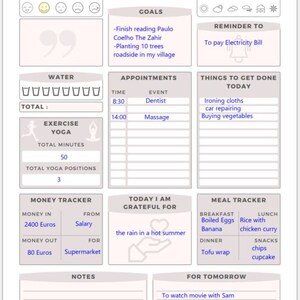 Daily Digital Planner| Digital Download| Printable Planner| Single Page ...