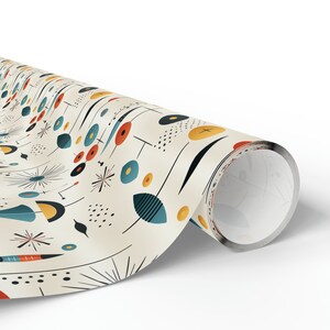 Mid Century Modern Wrapping Paper. Cute Gift Wrap. Retro Vibe Gift Wrap ...