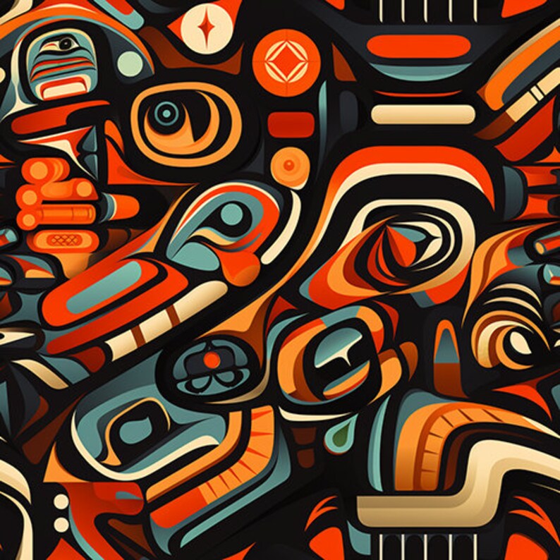 Tlingit/haida Formline Digital Paper, Northwest Coast Art, Scrapbook ...