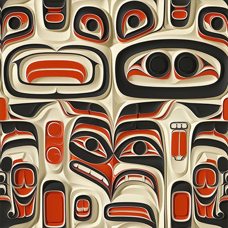 Tlingit/haida Formline Digital Paper, Northwest Coast Art, Scrapbook ...
