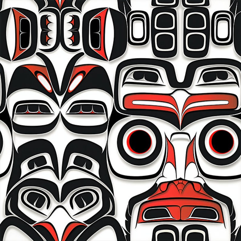 Tlingit/haida Formline Digital Paper, Northwest Coast Art, Scrapbook ...