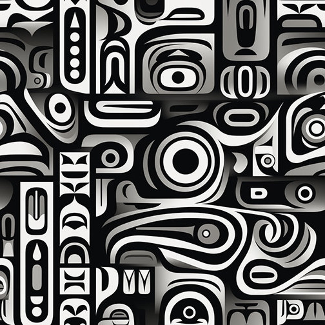 Tlingit/haida Formline Digital Paper, Northwest Coast Art, Scrapbook ...