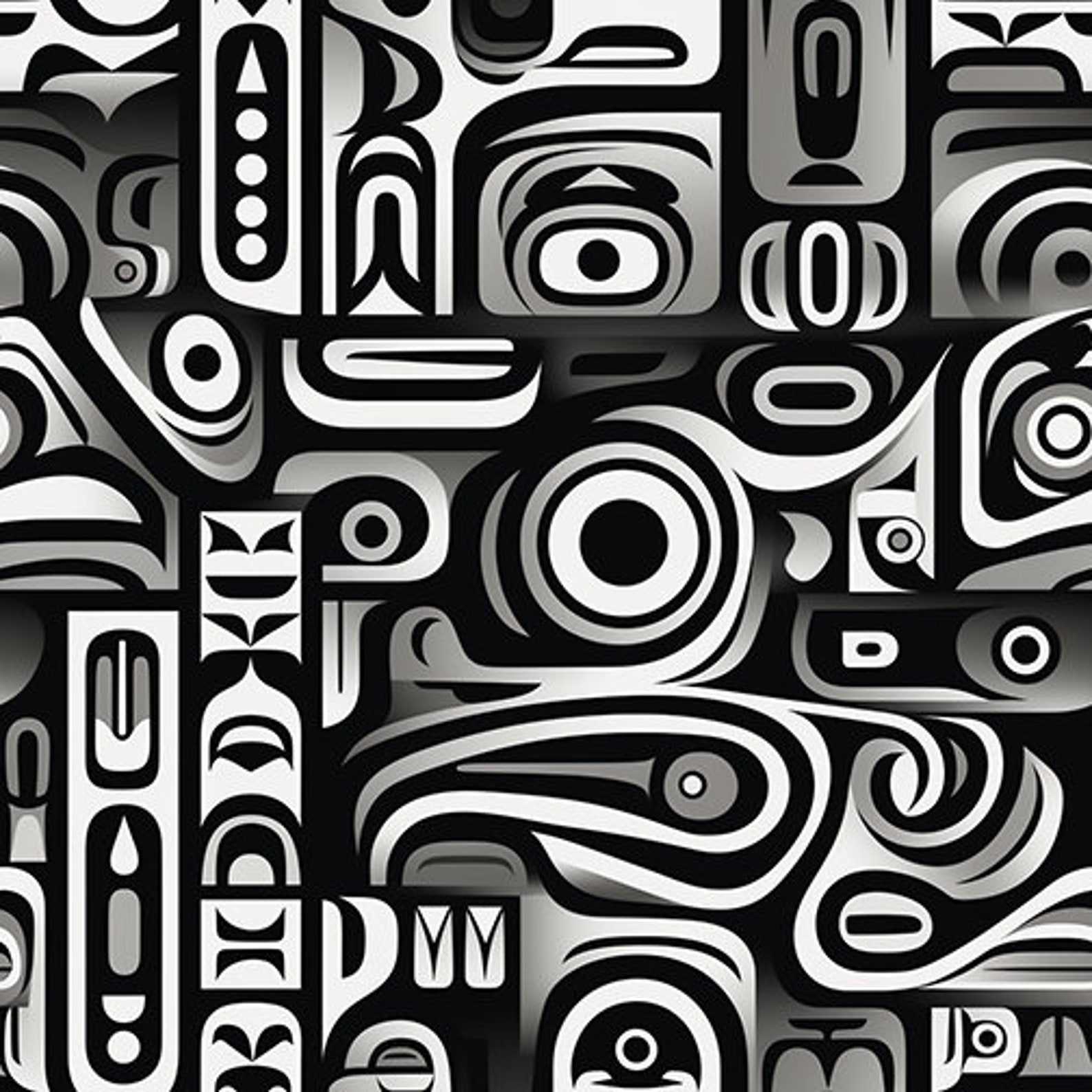 Tlingit/haida Formline Digital Paper, Northwest Coast Art, Scrapbook ...