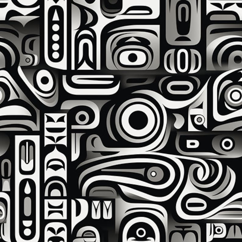 Tlingit/haida Formline Digital Paper, Northwest Coast Art, Scrapbook ...
