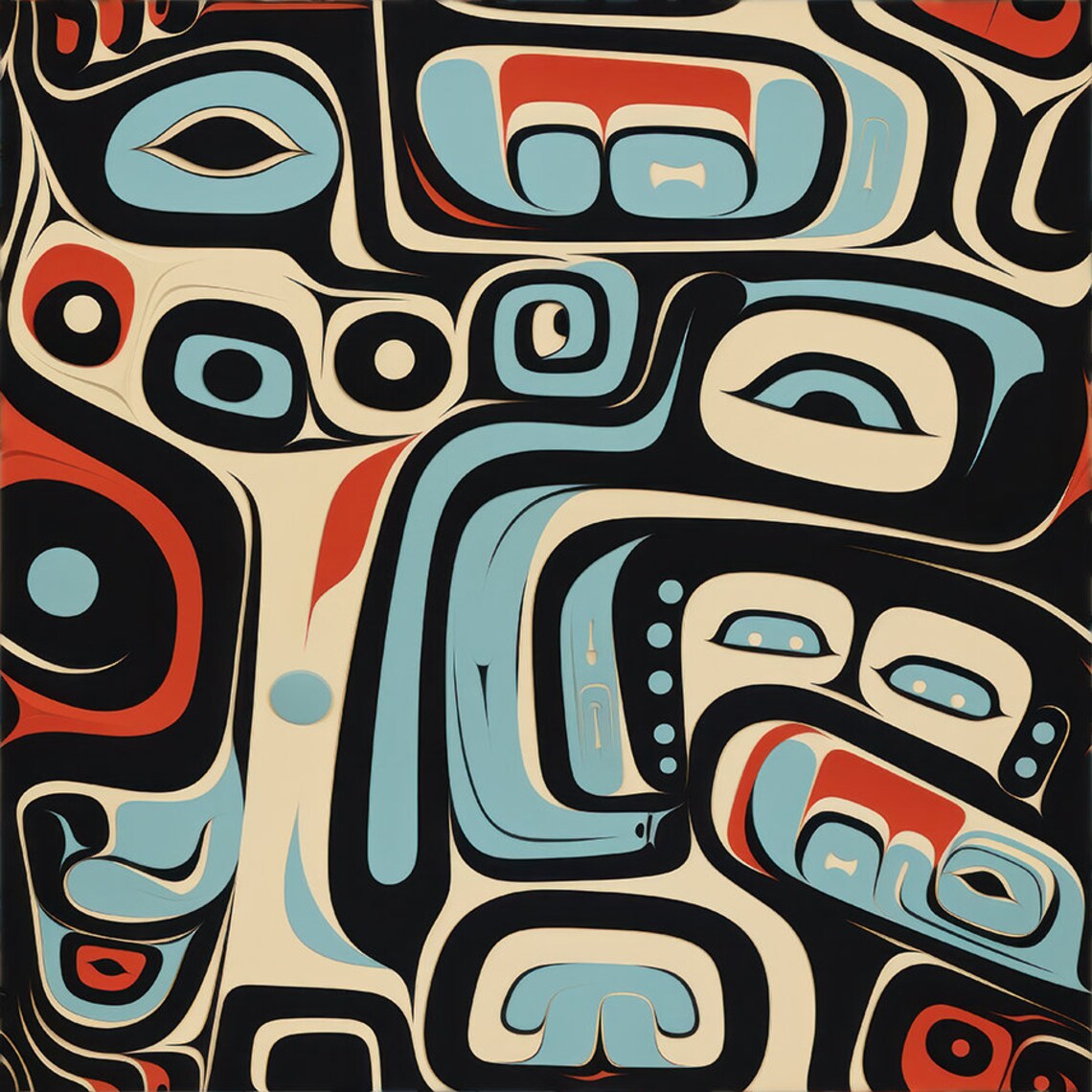 Tlingit/haida Formline Digital Paper, Northwest Coast Art, Scrapbook ...