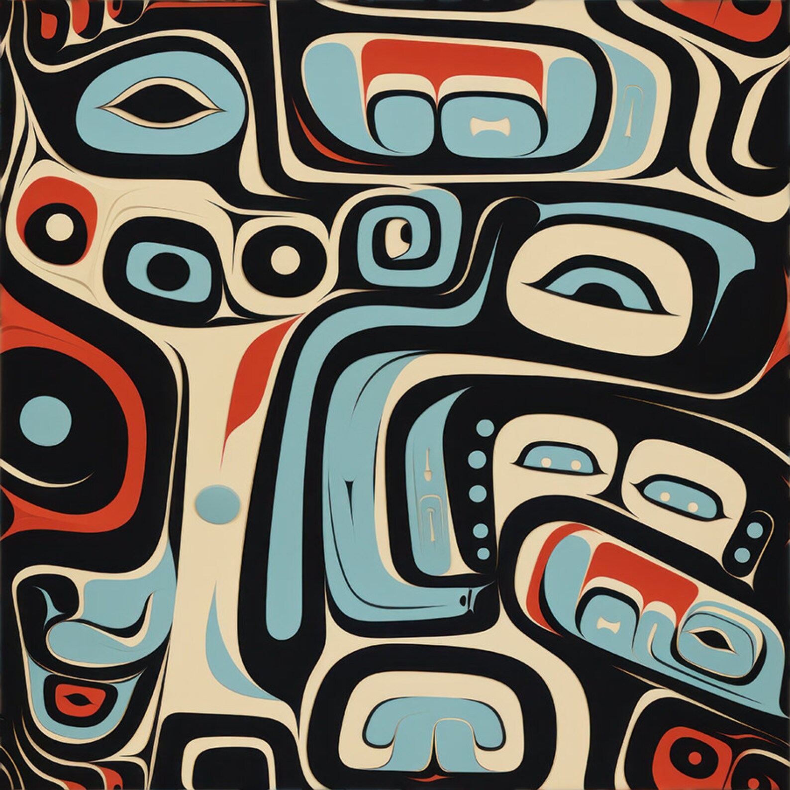 Tlingit/haida Formline Digital Paper, Northwest Coast Art, Scrapbook ...