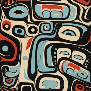 Tlingit/haida Formline Digital Paper, Northwest Coast Art, Scrapbook ...