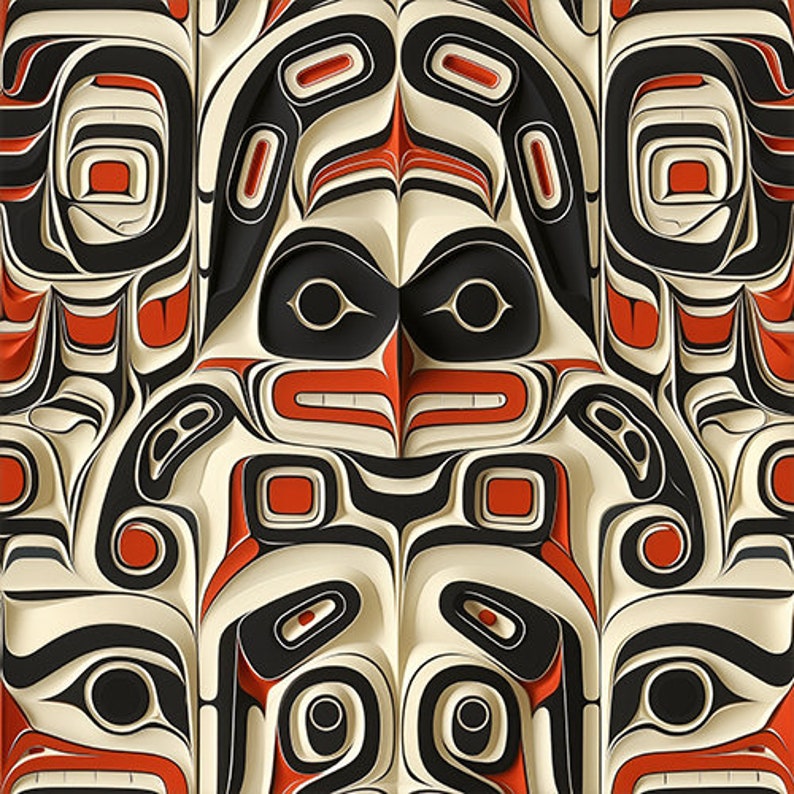Tlingit/haida Formline Digital Paper, Northwest Coast Art, Scrapbook ...