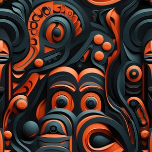 Tlingit/haida Formline Digital Paper, Northwest Coast Art, Scrapbook ...