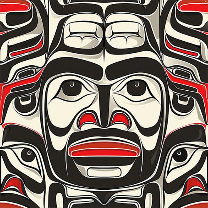 Tlingit/haida Formline Digital Paper, Northwest Coast Art, Scrapbook ...