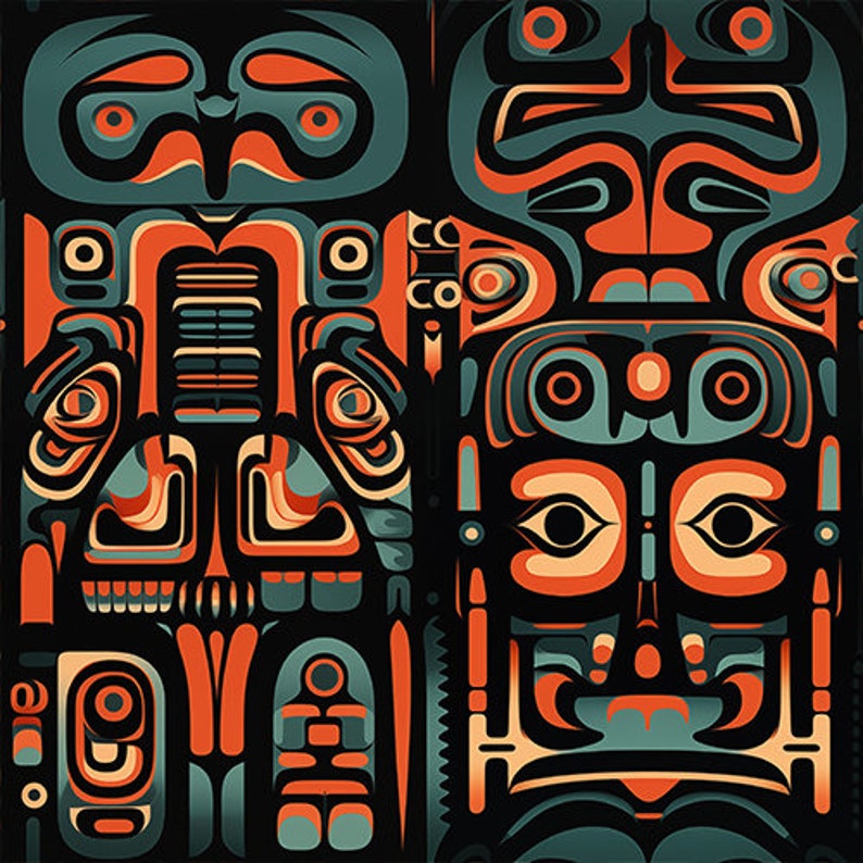 Tlingit/haida Formline Digital Paper, Northwest Coast Art, Scrapbook ...