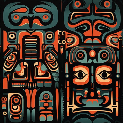 Tlingit/haida Formline Digital Paper, Northwest Coast Art, Scrapbook ...