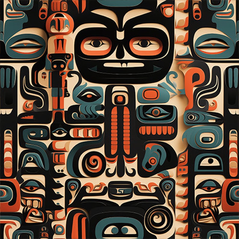 Tlingit/haida Formline Digital Paper, Northwest Coast Art, Scrapbook ...