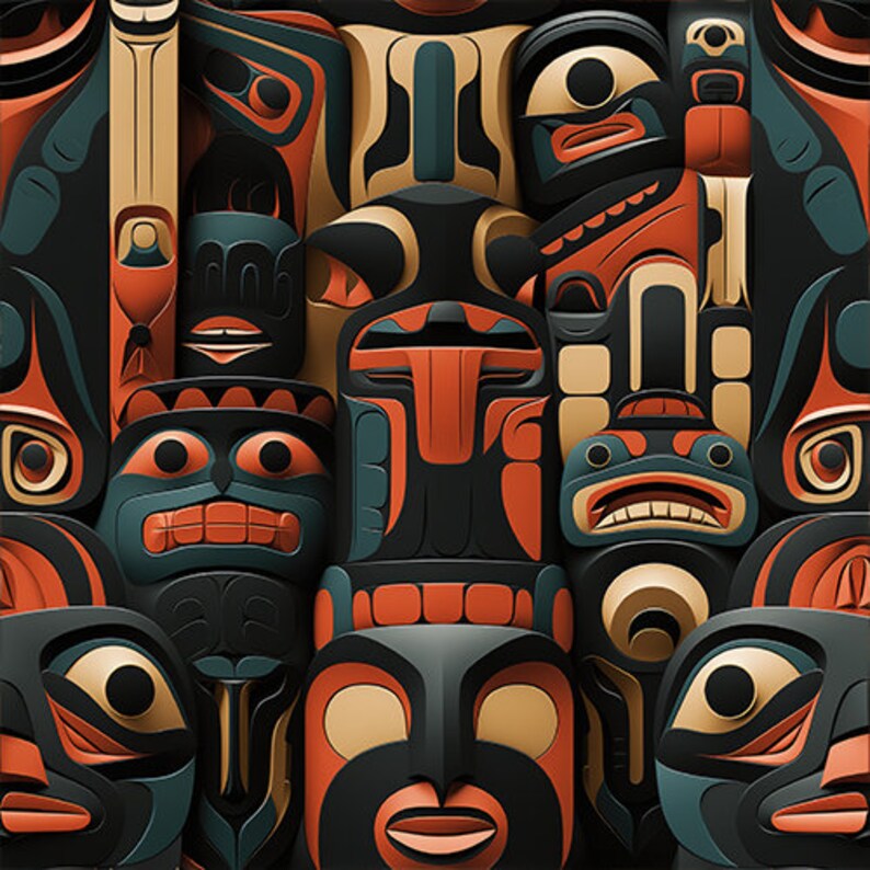 Tlingit/haida Formline Digital Paper, Northwest Coast Art, Scrapbook ...