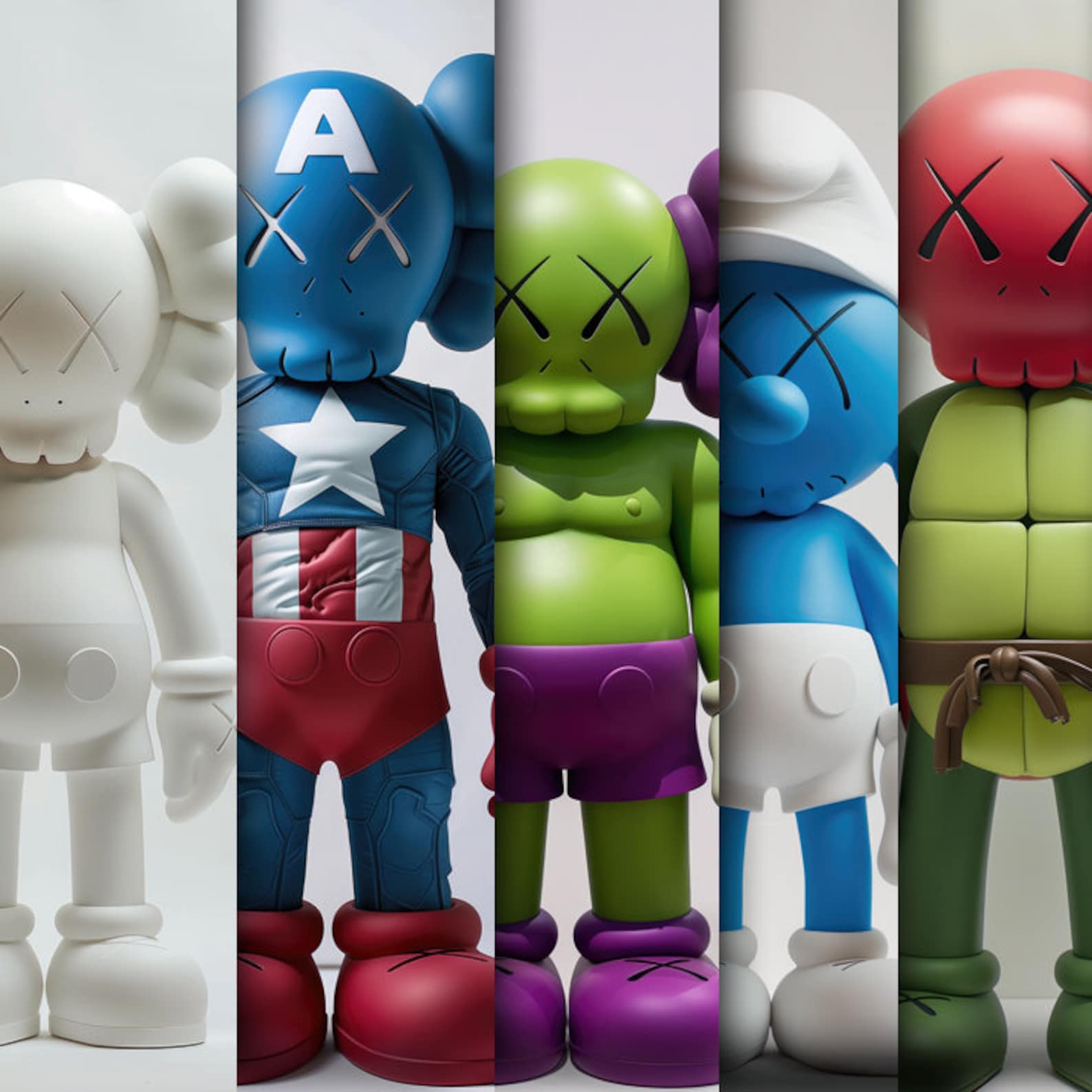 Hypebeast Kaws Poster, 80's Cartoon Figures, Set of 11 Kaws, Deadpool ...
