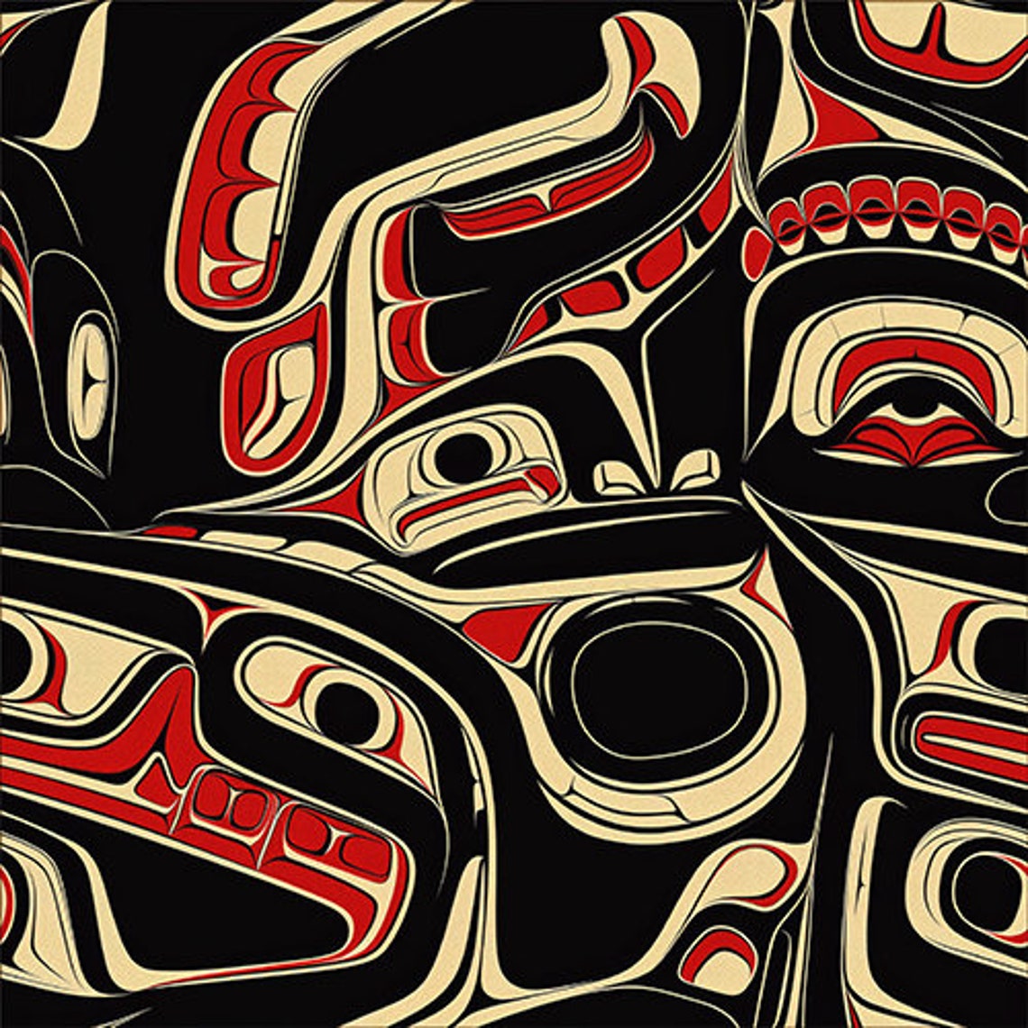 Tlingit/haida Formline Digital Paper, Northwest Coast Art, Scrapbook ...