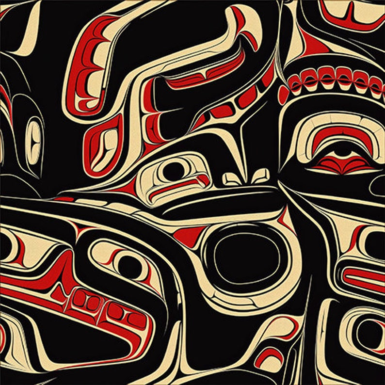Tlingit/haida Formline Digital Paper, Northwest Coast Art, Scrapbook ...