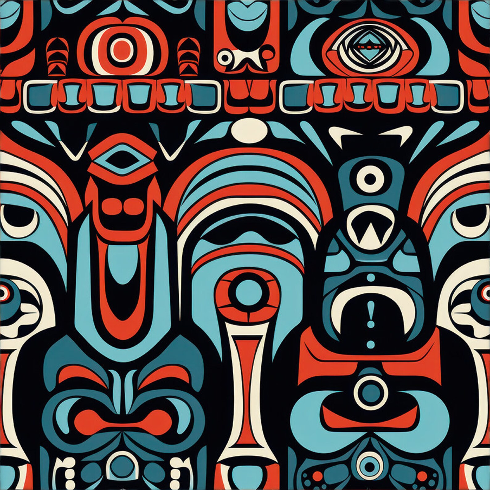 Tlingit/haida Formline Digital Paper, Northwest Coast Art, Scrapbook ...