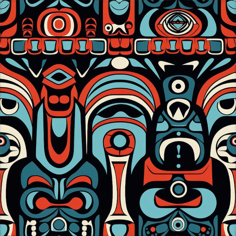 Tlingit/haida Formline Digital Paper, Northwest Coast Art, Scrapbook ...