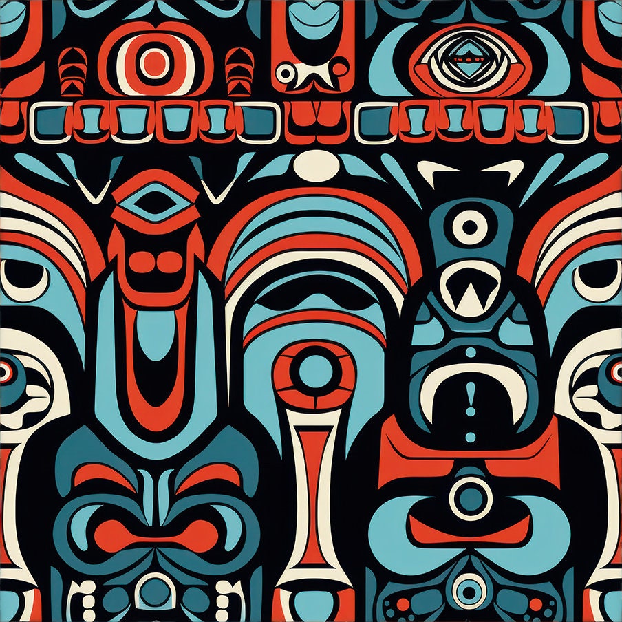 Tlingit/haida Formline Digital Paper, Northwest Coast Art, Scrapbook ...