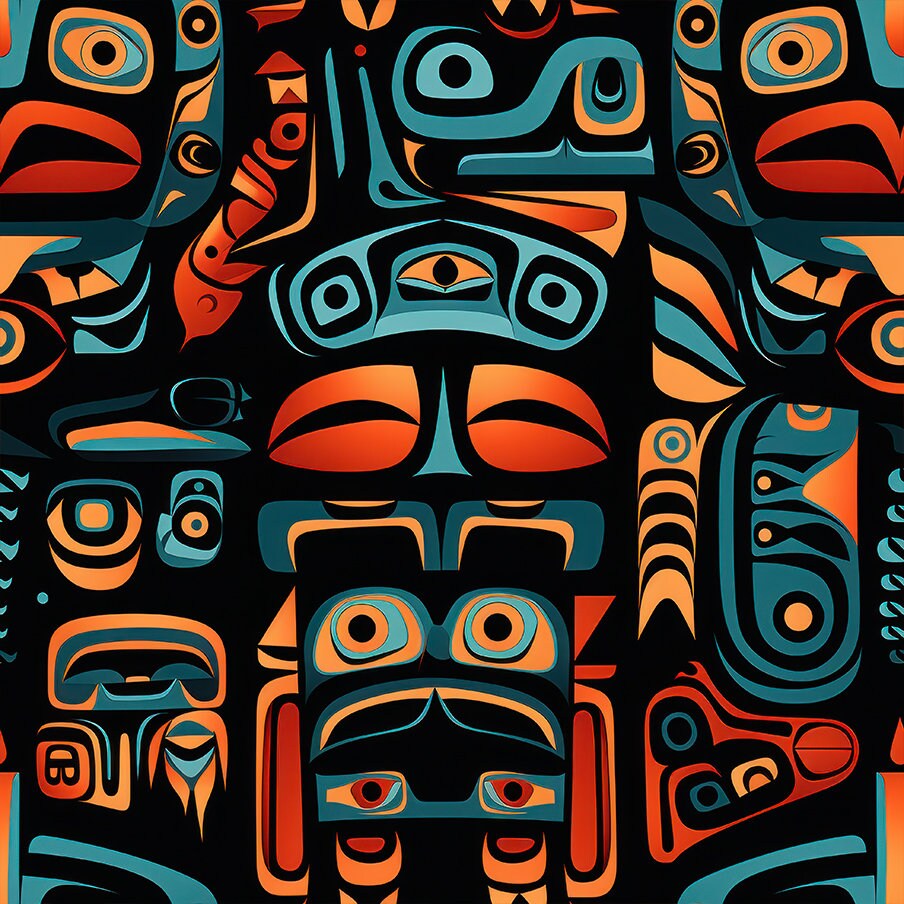 Tlingit/haida Formline Digital Paper, Northwest Coast Art, Scrapbook ...