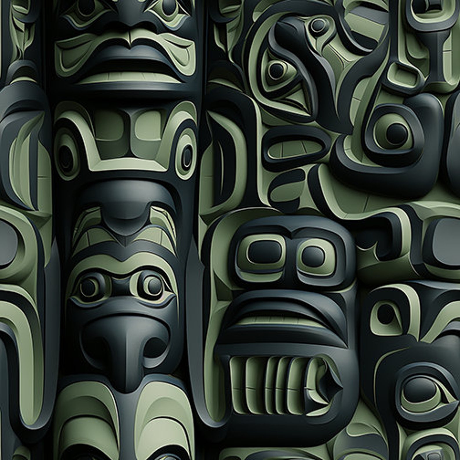 Tlingit/haida Formline Digital Paper, Northwest Coast Art, Scrapbook ...