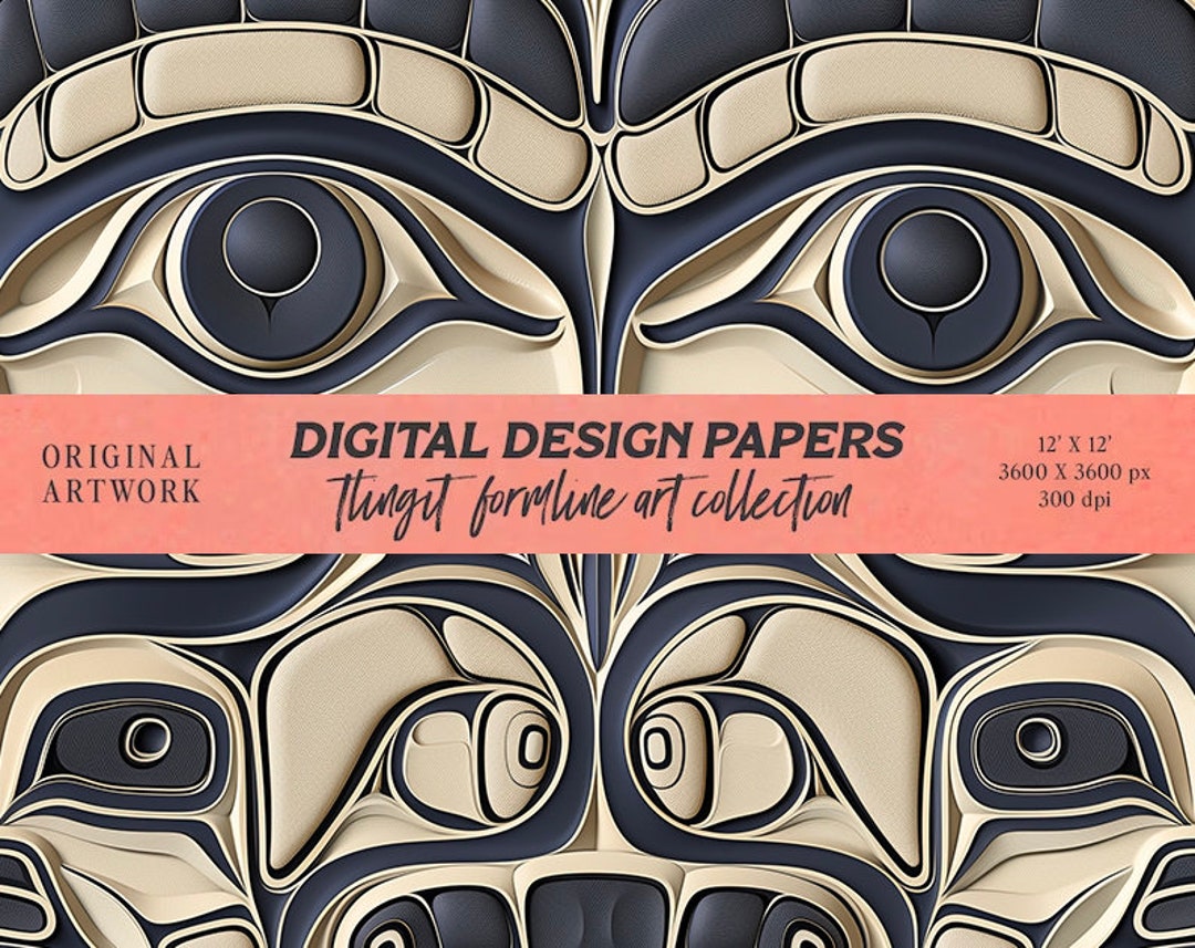 Tlingit/haida Formline Digital Paper, Northwest Coast Art, Scrapbook ...