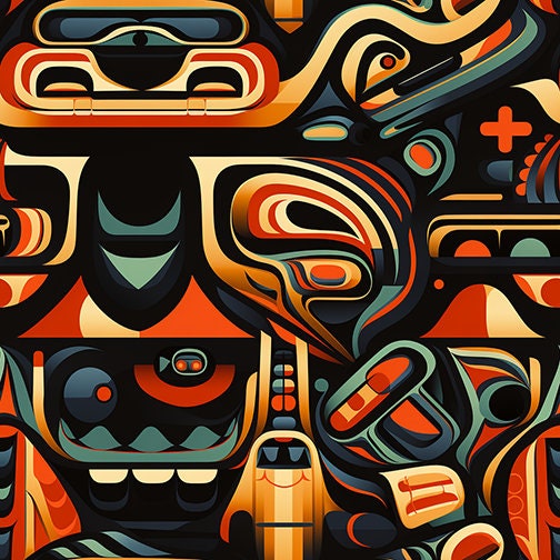 Tlingit/haida Formline Digital Paper, Northwest Coast Art, Scrapbook ...