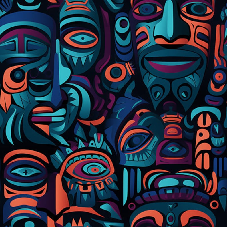 Tlingit/haida Formline Digital Paper, Northwest Coast Art, Scrapbook ...